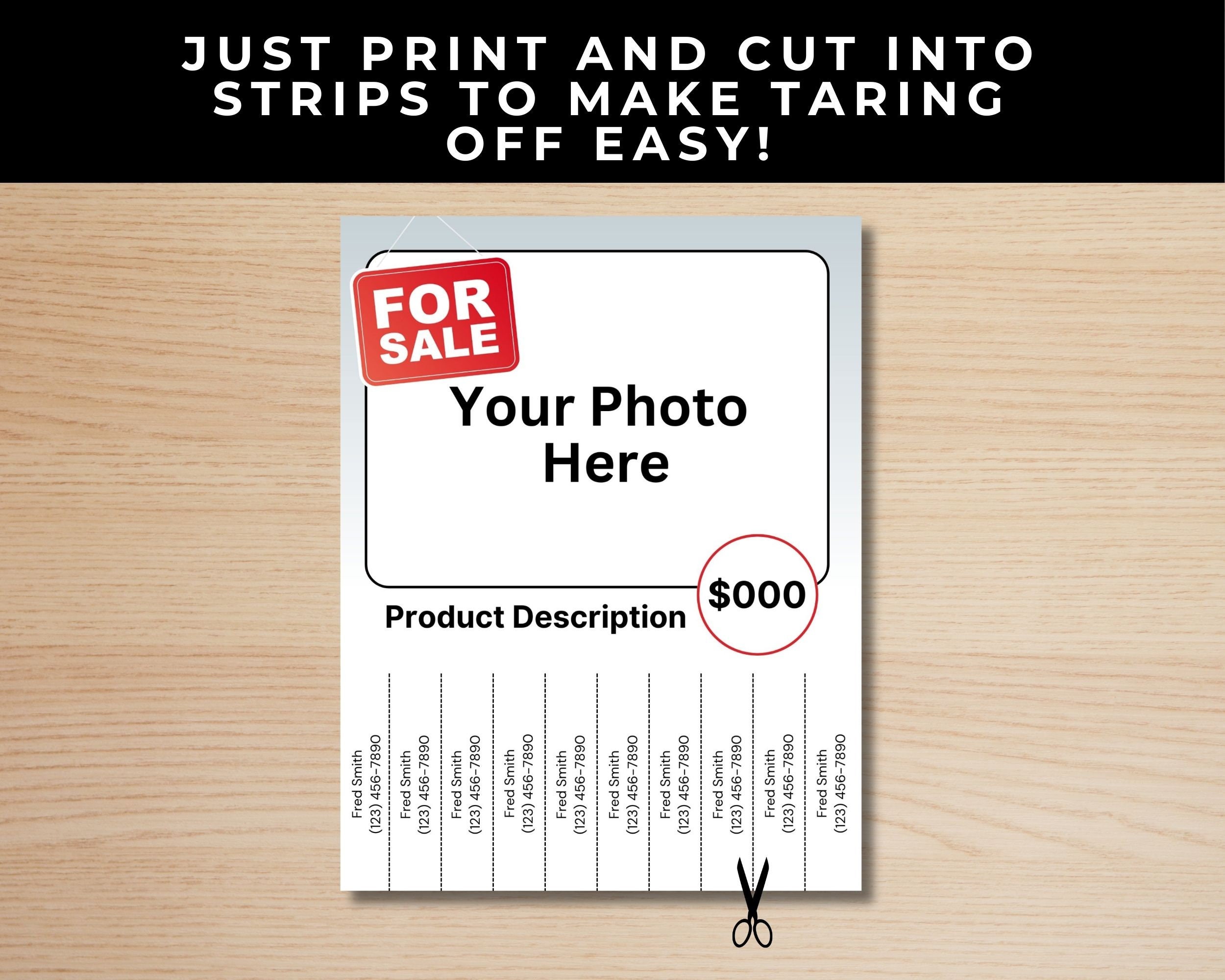 Printable for Sale Tare off Flyer, for Sale Flyer, for Sale Template ...