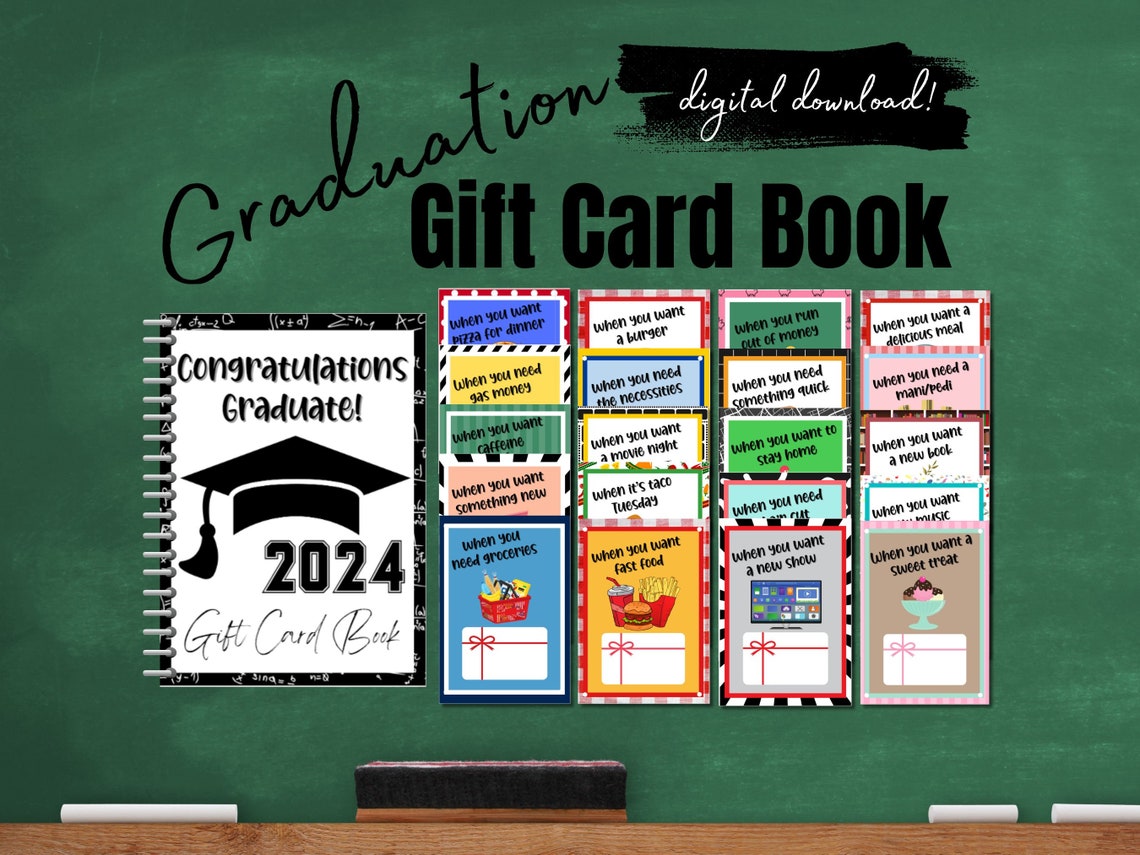 Printable Graduation Gift Card Book, Grad Survival Gift Card Book ...