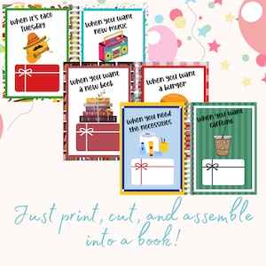 Printable Birthday Gift Card Book, Gift Card Book, Birthday Gift ...