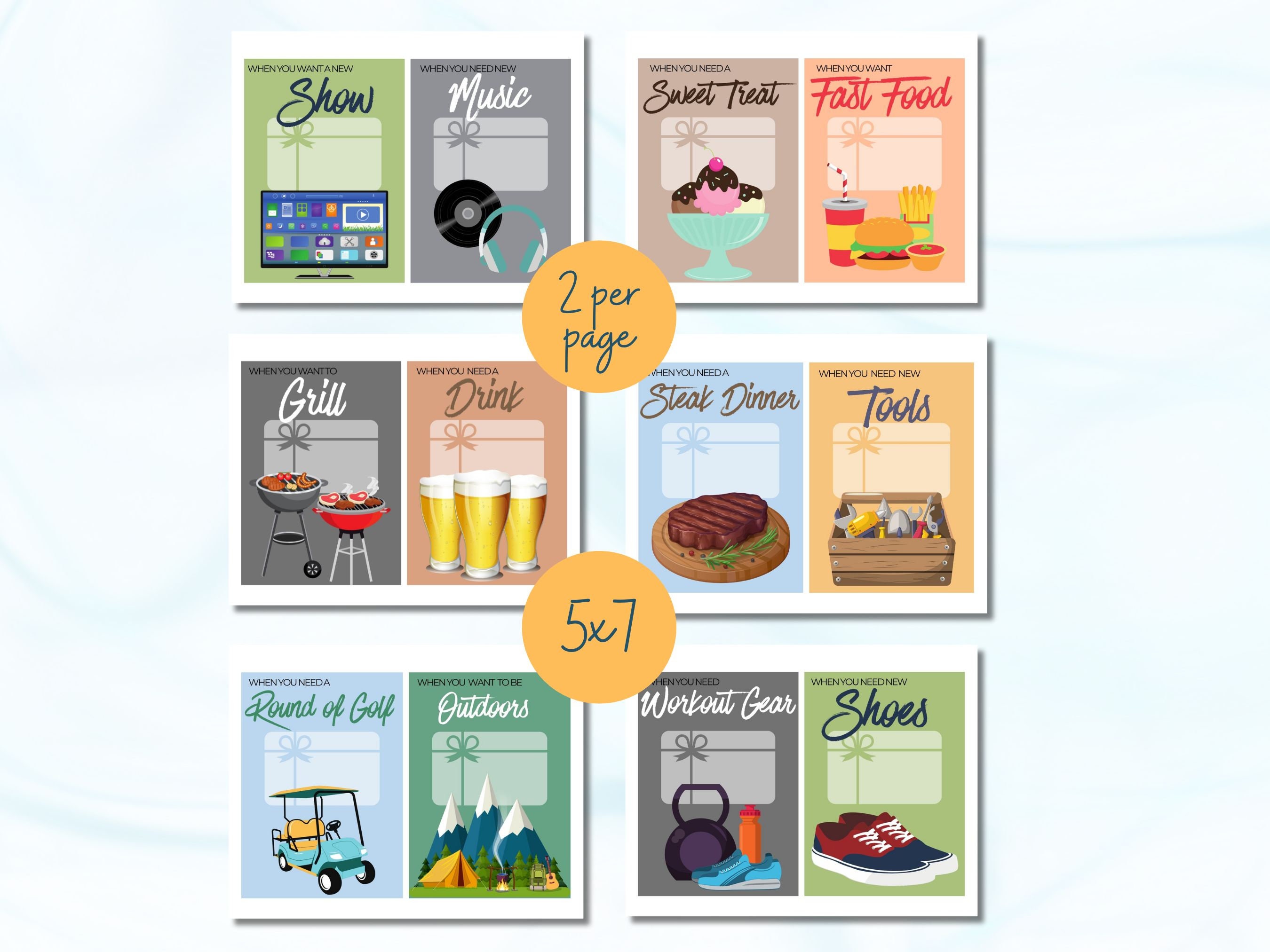 Printable Father's Day Gift Card Book, Gift Card Template, Father's Day ...