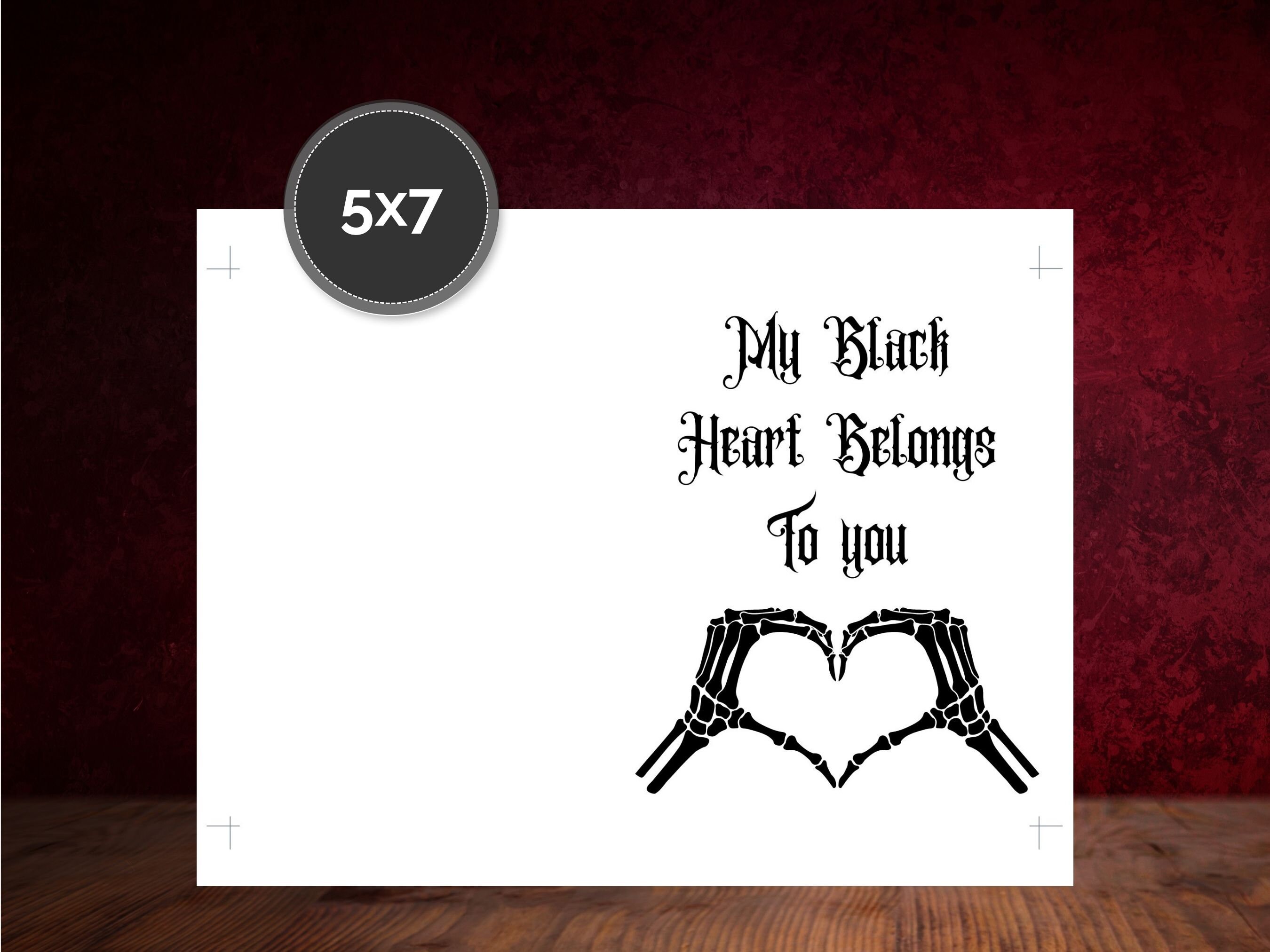 Printable Valentine's Day Card Goth Valentine's Card Dark Valentine's ...