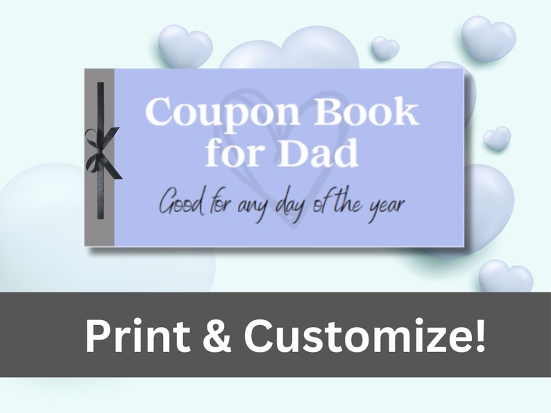 Printable Coupon Book for Dad, Fathers Day, Dad Birthday, Handmade Gift ...