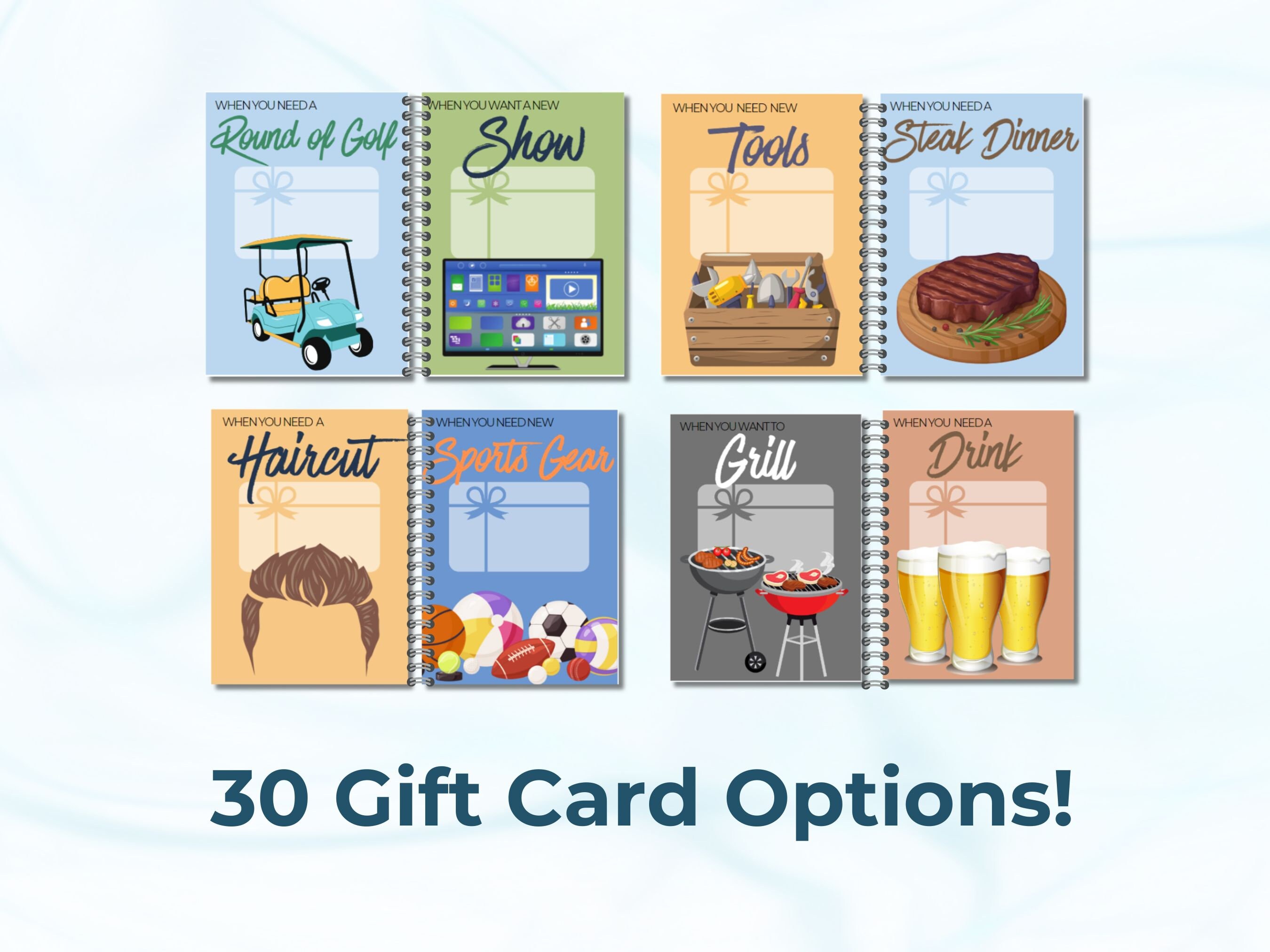 Printable Birthday Gift Card Book, Gift Card Book for Men, Gift Card ...