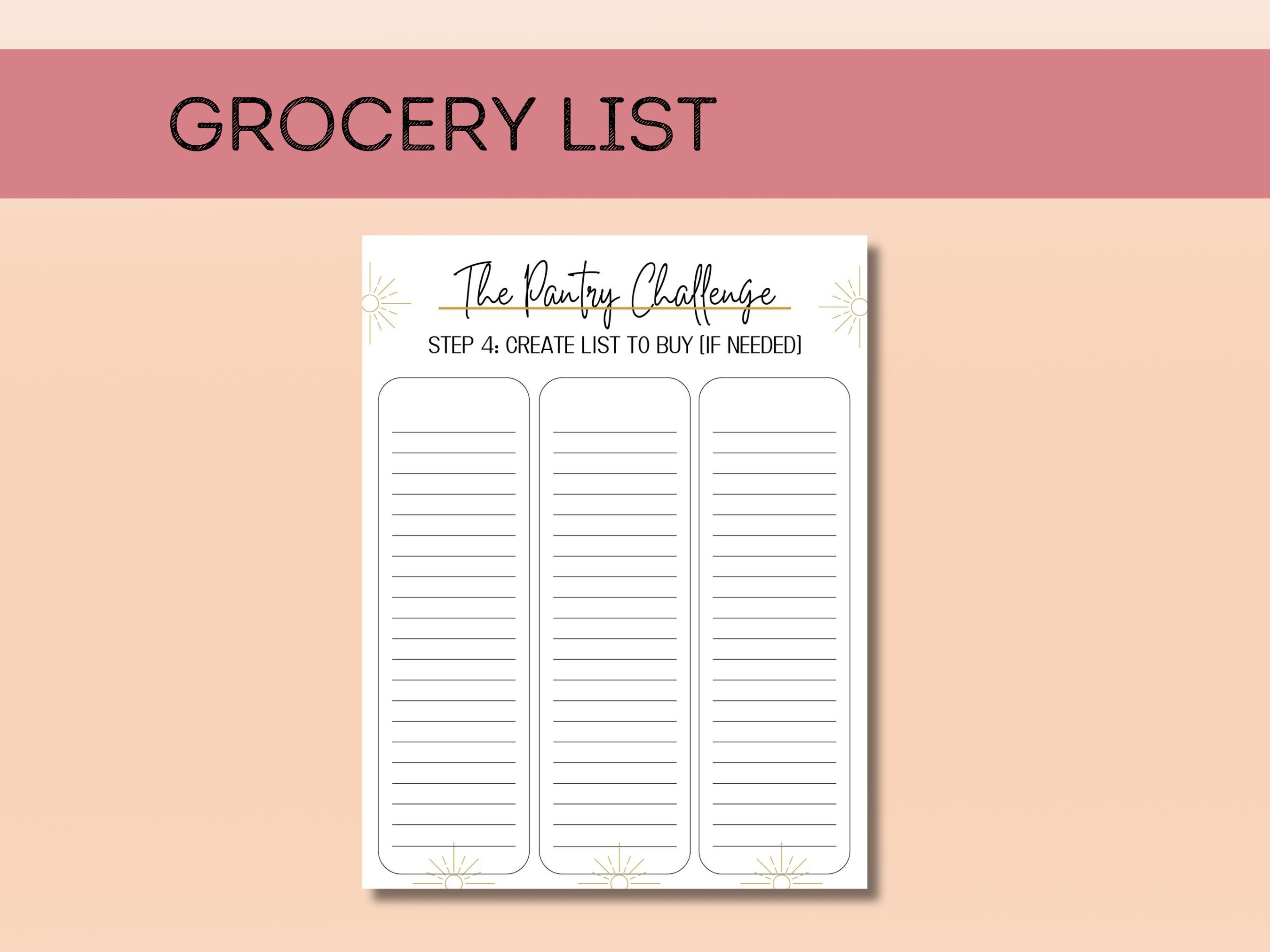 Printable Pantry Challenge, Printable Meal Planner, Printable Kitchen ...