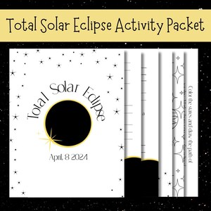 Solar Eclipse Activity Printable, Total Solar Eclipse, Eclipse 2024 ...