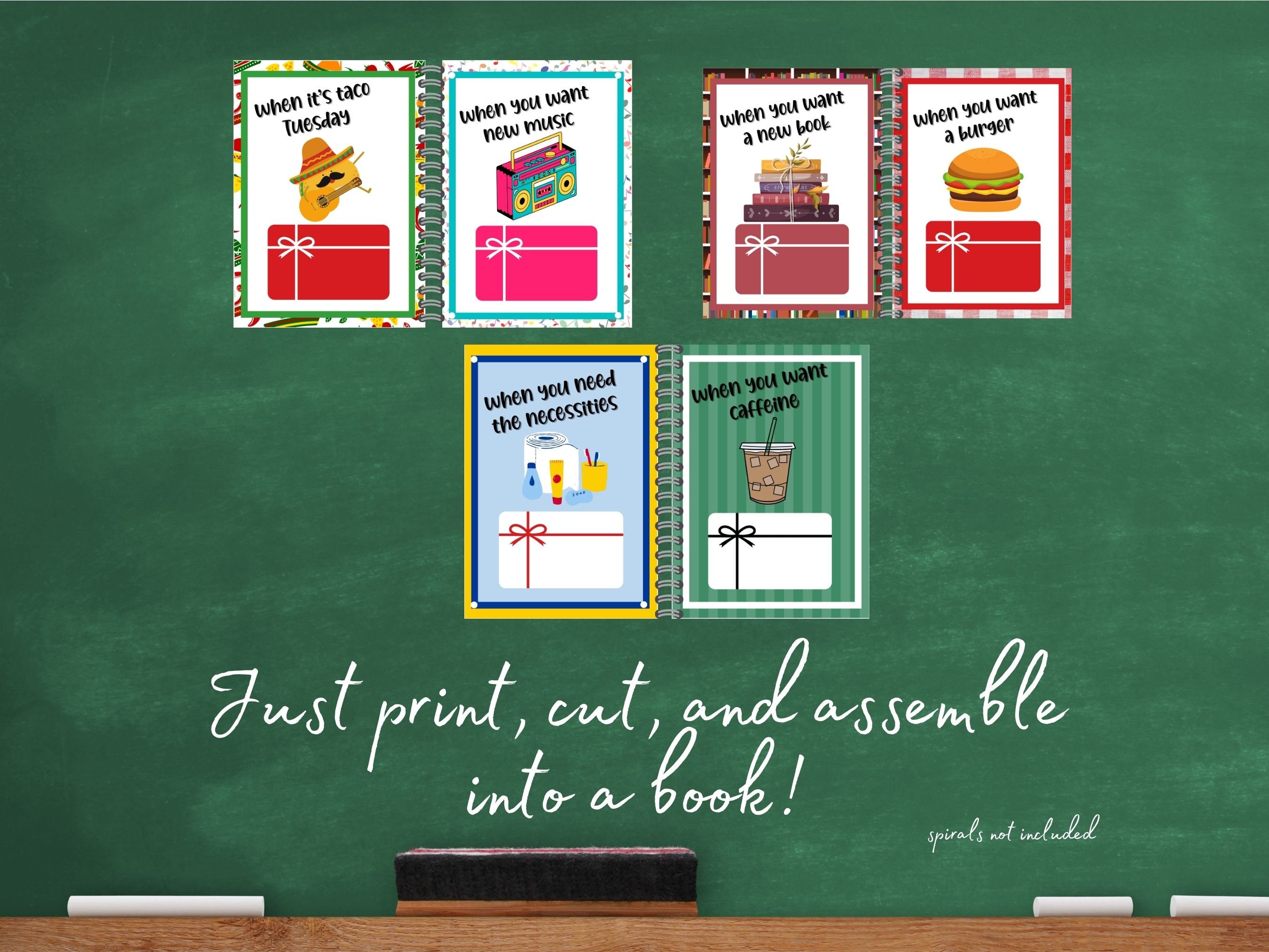 Printable Graduation Gift Card Book, Grad Survival Gift Card Book ...