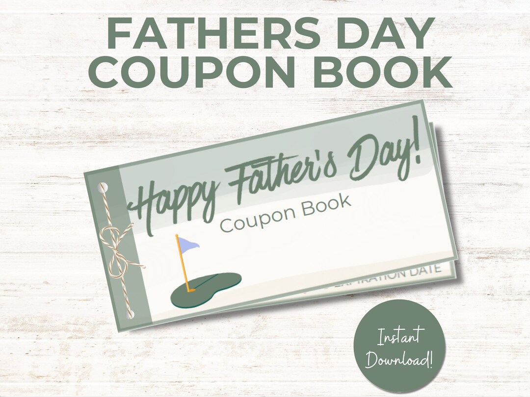 Printable Fathers Day Coupon Book, Printable Coupon Book for Dad ...