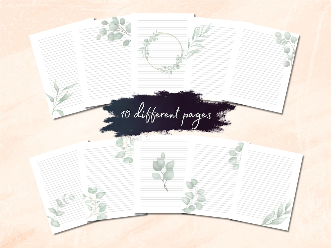 Printable Stationary, Printable Notes, Printable Lined Paper, Digital ...