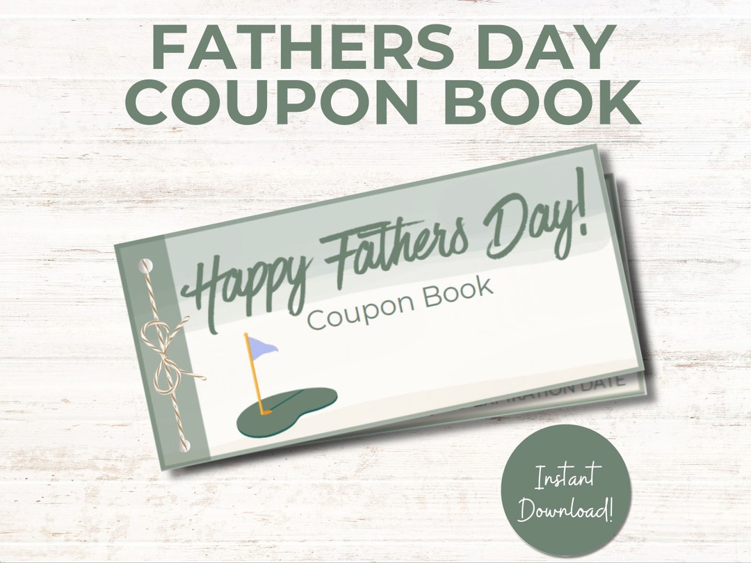 Printable Fathers Day Coupon Book, Printable Coupon Book for Dad ...