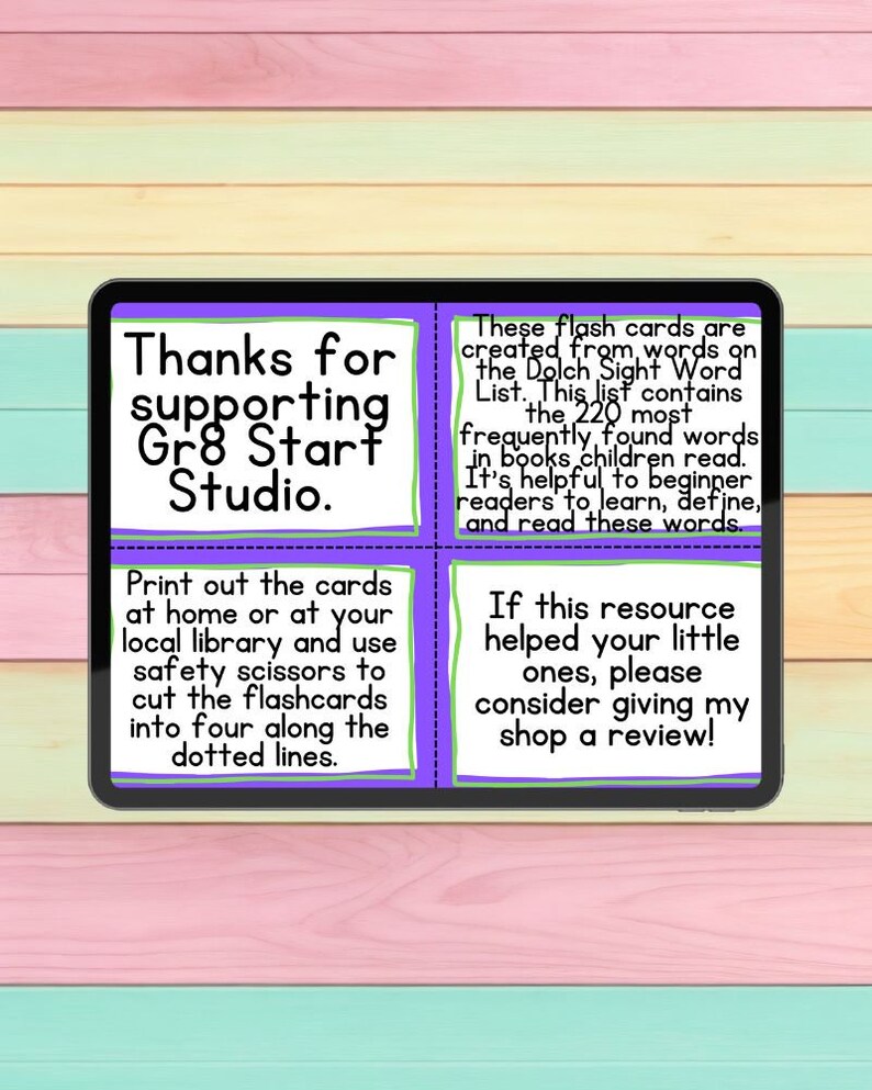 Sight Words Flashcards 2nd Grade Digital Download & PDF Educational ...