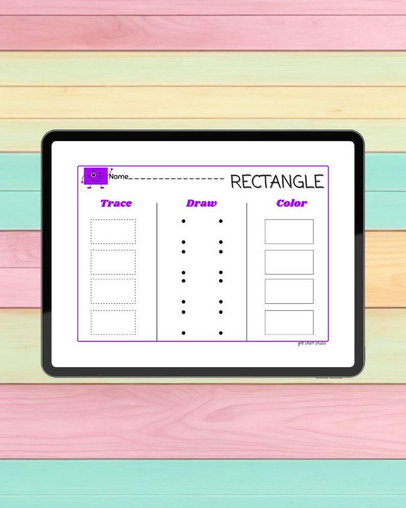 Shapes Tracing & Coloring Pack, Educational Geometry Activity - Etsy