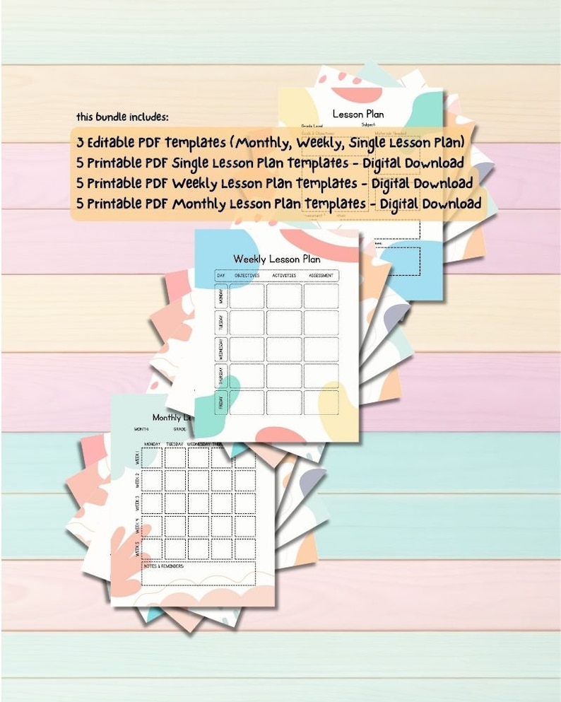 Editable Lesson Plan Bundle, Digital Templates for Teachers ...