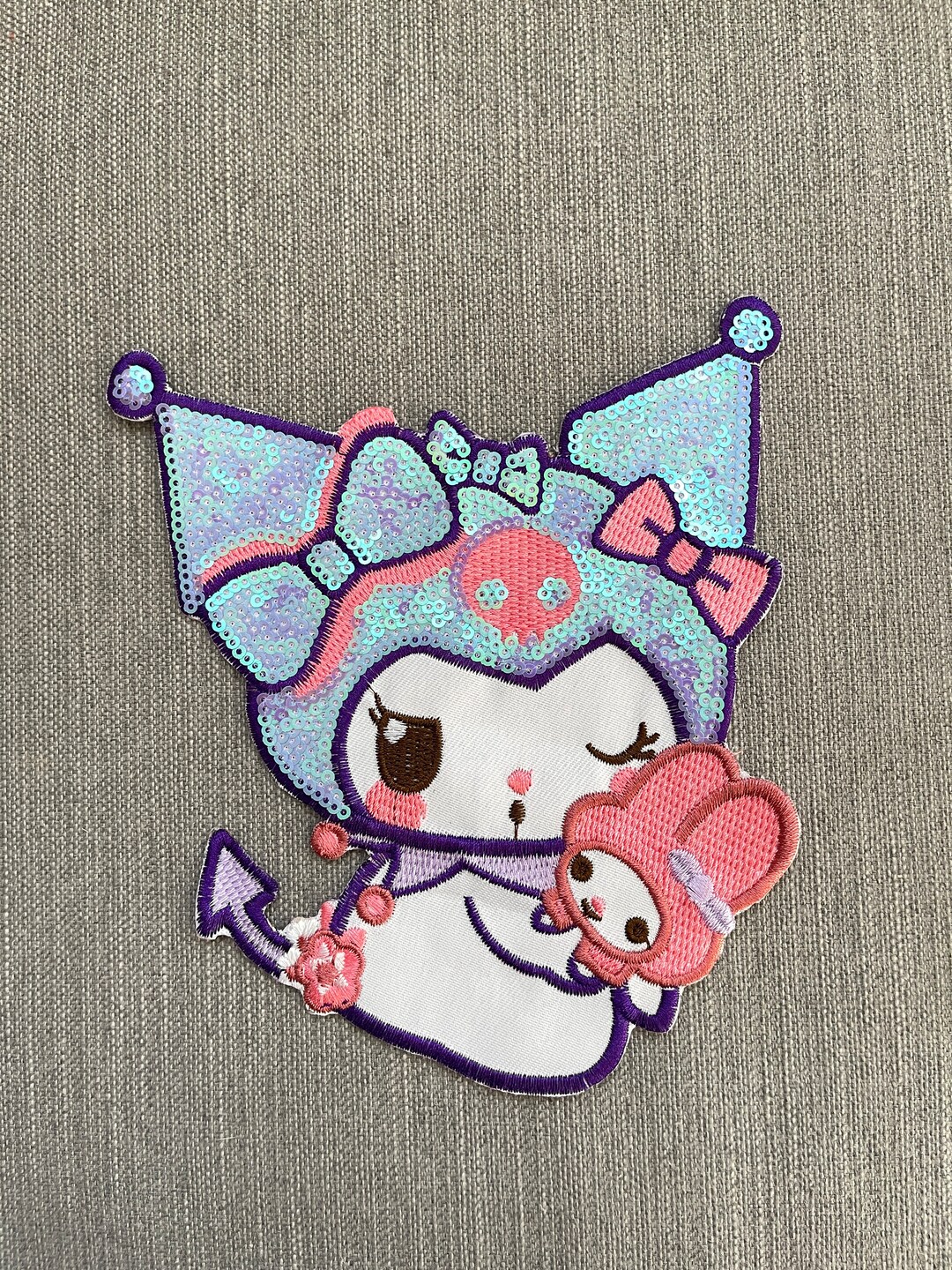 Sanrio Character My Melody and Kuromi Sequin Sew on Patches - Etsy