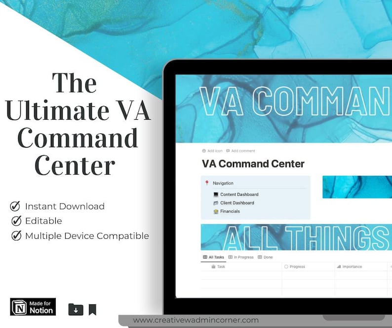 Notion Template Ultimate Virtual Assistant Command Center - Etsy
