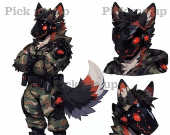 Protogen Adoptable 053 Fox Edition Fursona, Furry Adopt, OC Reference ...