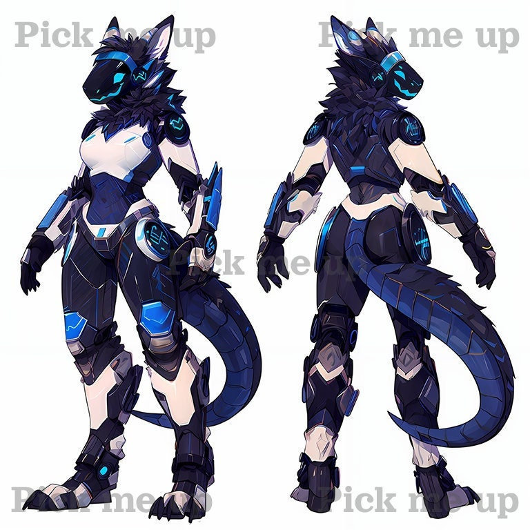 Protogen Adoptable 110 Fox Edition - Fursona, Furry Adopt, OC Reference Sheet - Etsy