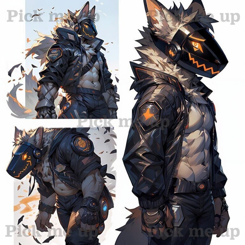 Protogen Adoptable 069 Fox Edition Fursona, Furry Adopt, OC Reference ...