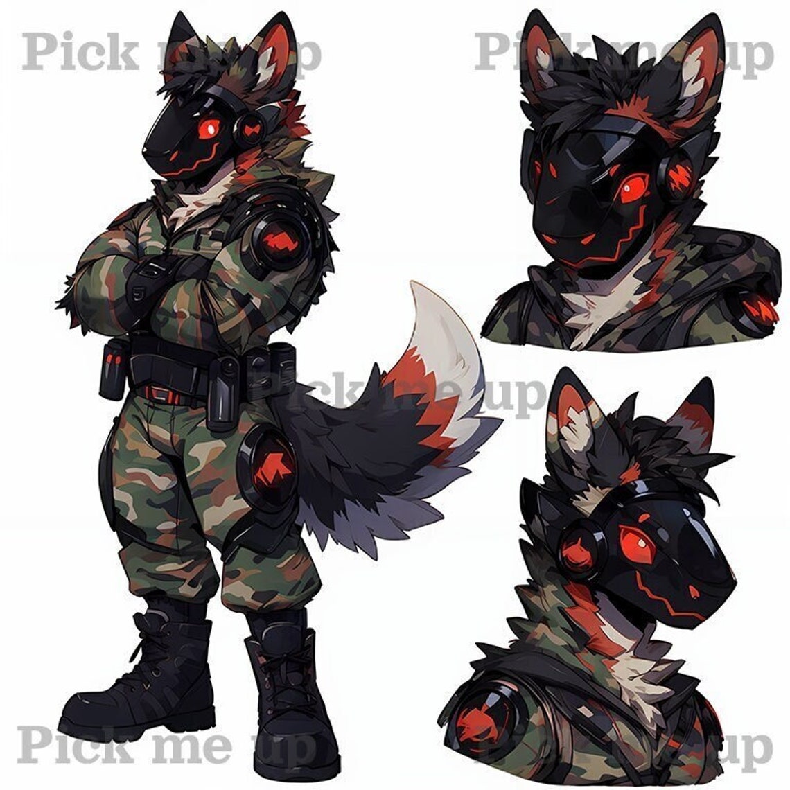 Protogen Adoptable 102 Fox Edition - Fursona, Furry Adopt, OC Reference ...