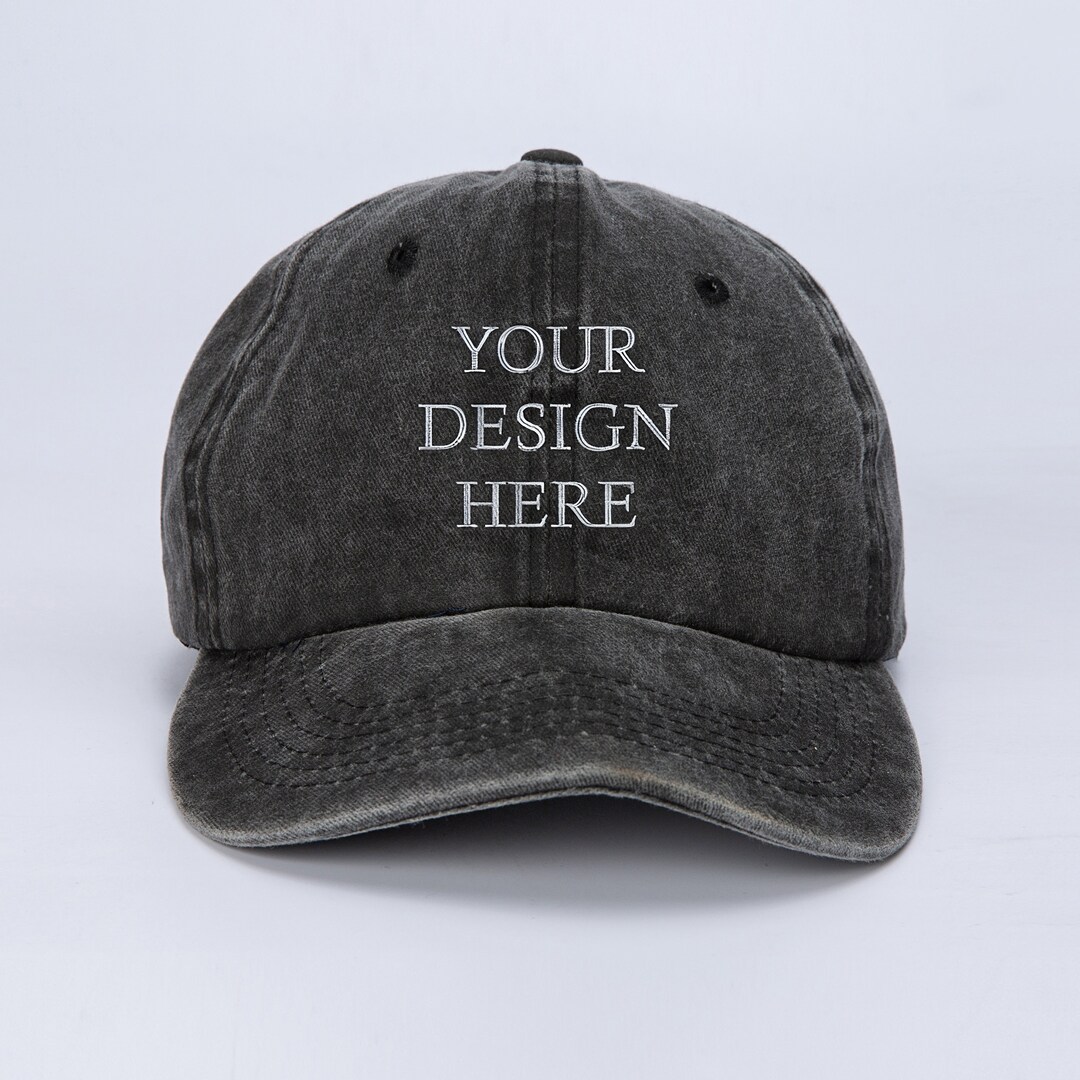 Distressed Baseball Cap With Custom Embroidery | Vintage Style Hat ...