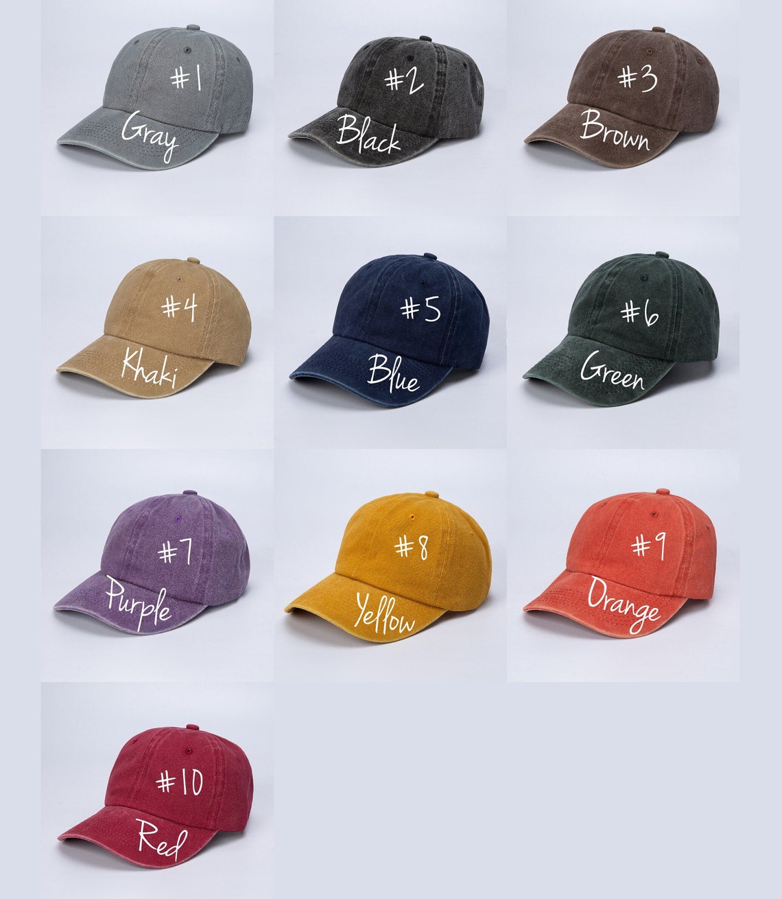 Distressed Baseball Cap With Custom Embroidery | Vintage Style Hat ...