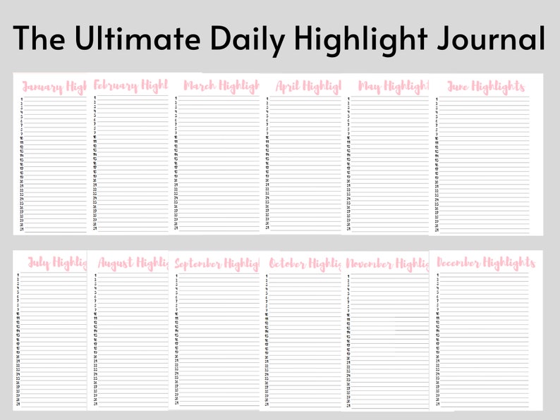 Ultimate Daily Highlight Journal - Etsy
