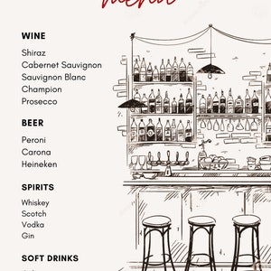 Bar Menu Sketch Design Digital Template - Etsy