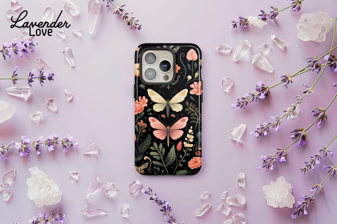 Cottagecore Pastel Luna Moth Floral Phone Case iPhone 17 16 15 14 13 ...