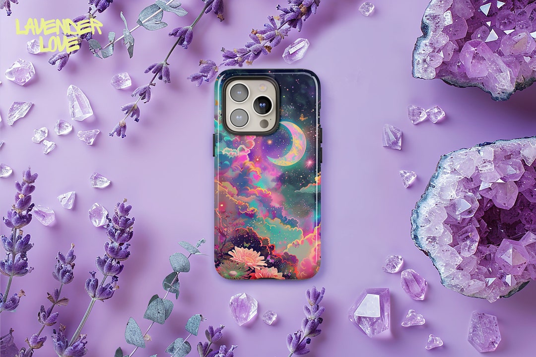 Psychedelic Iridescent Inspired Celestial Sun Moon Stars Phone Case ...
