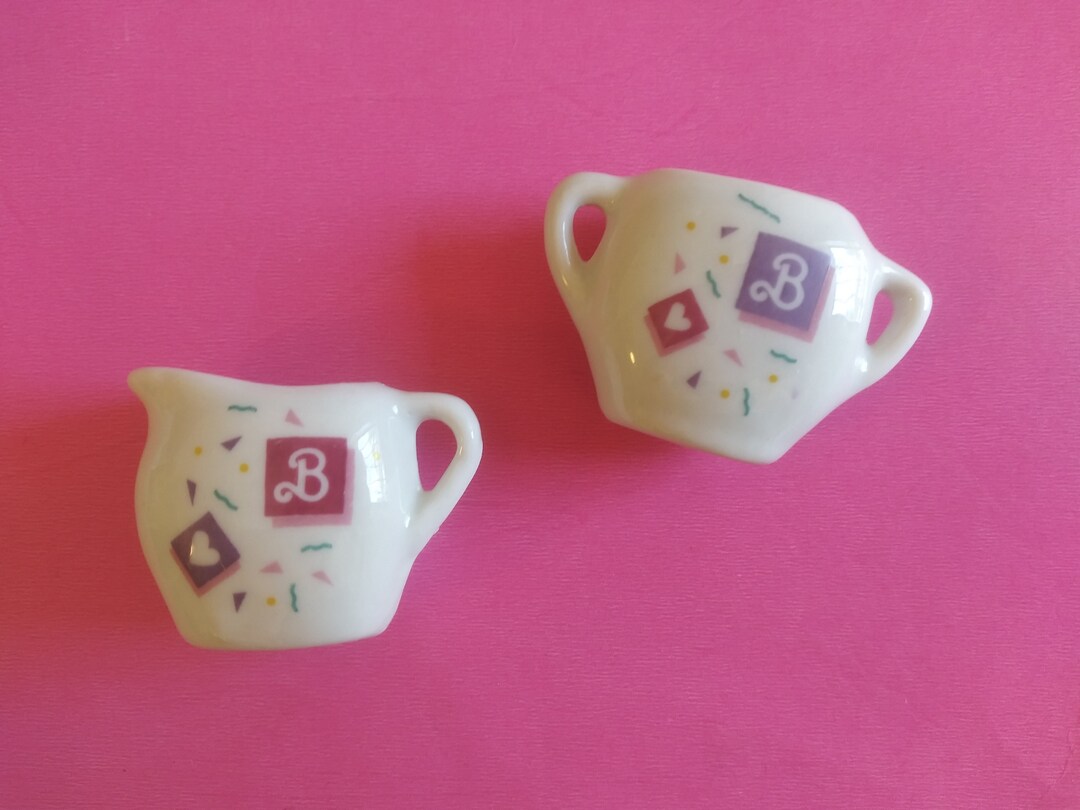 90s Barbie Tea Set Pieces Sugar and Milk - Etsy