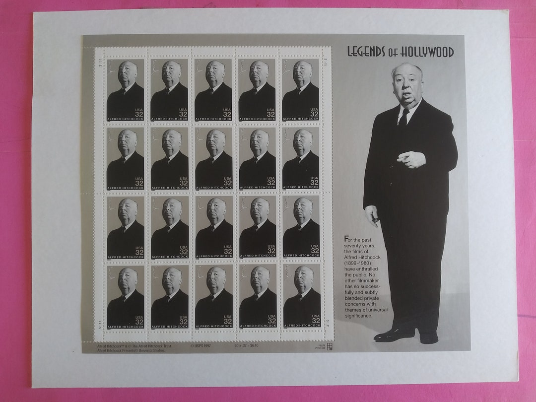 Vintage Alfred Hitchcock Postage Stamps 1997 Full Sheet - Etsy
