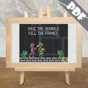 Super Metroid Save the Animals Digital Cross-stitch Pattern - Etsy