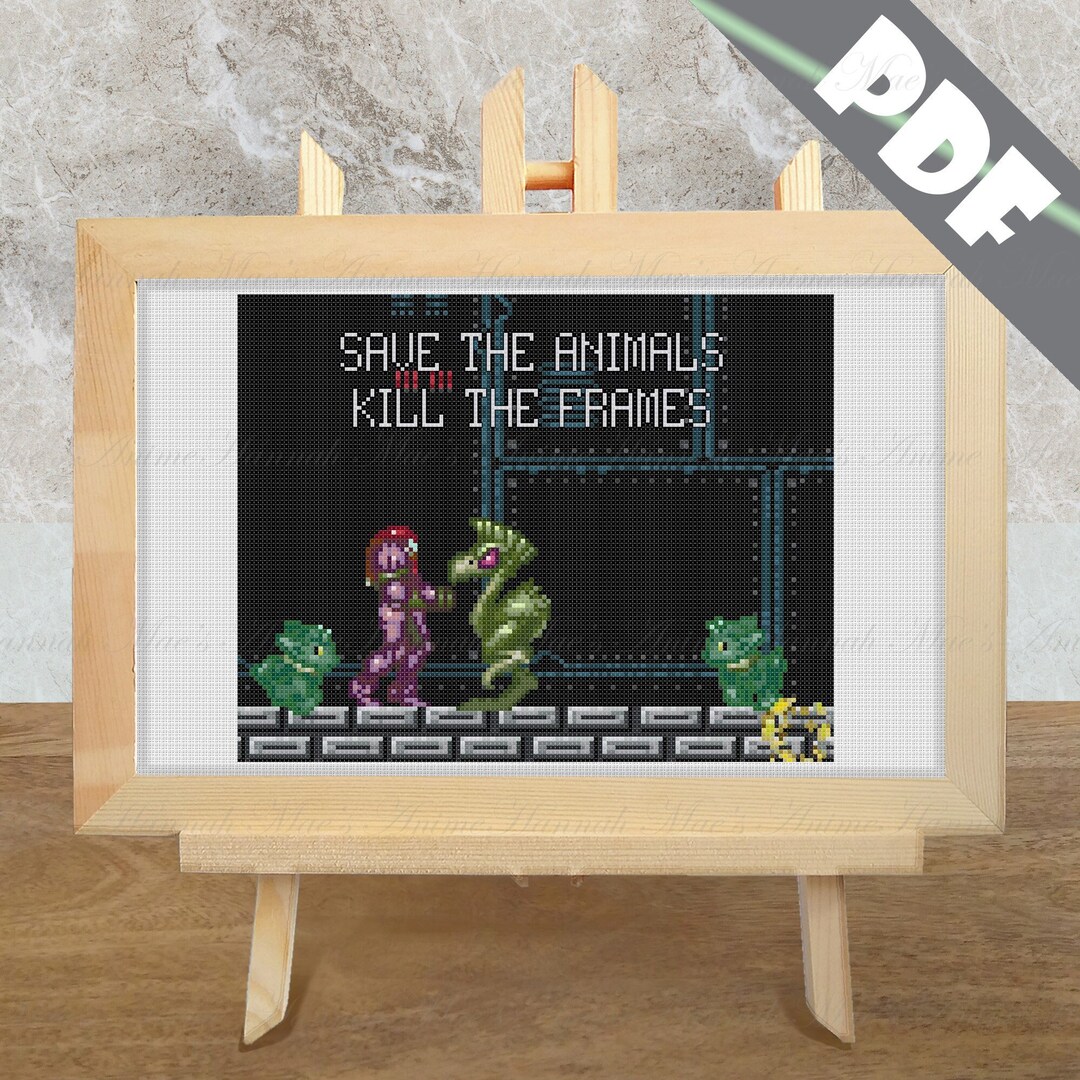 Super Metroid Save the Animals Digital Cross-stitch Pattern - Etsy