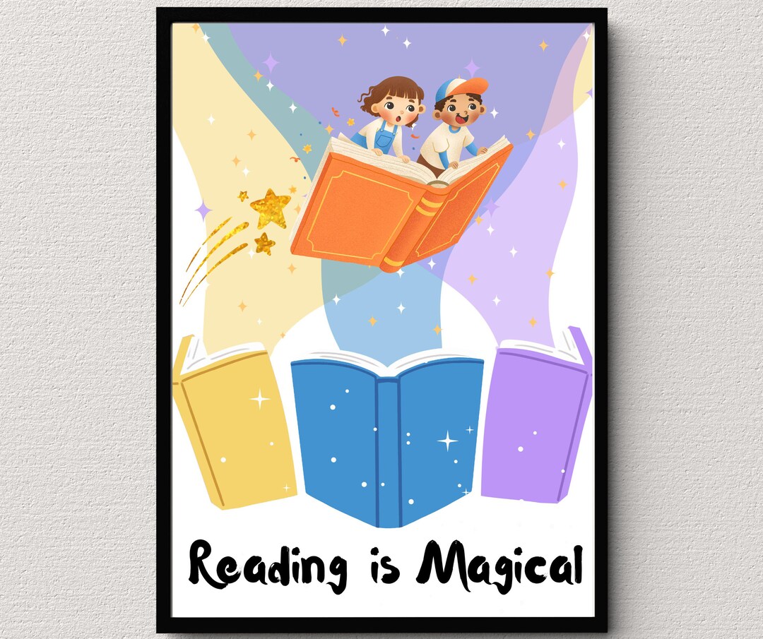 Reading is Magical Digital Art, Literacy Decoration, Literacy Print Art ...