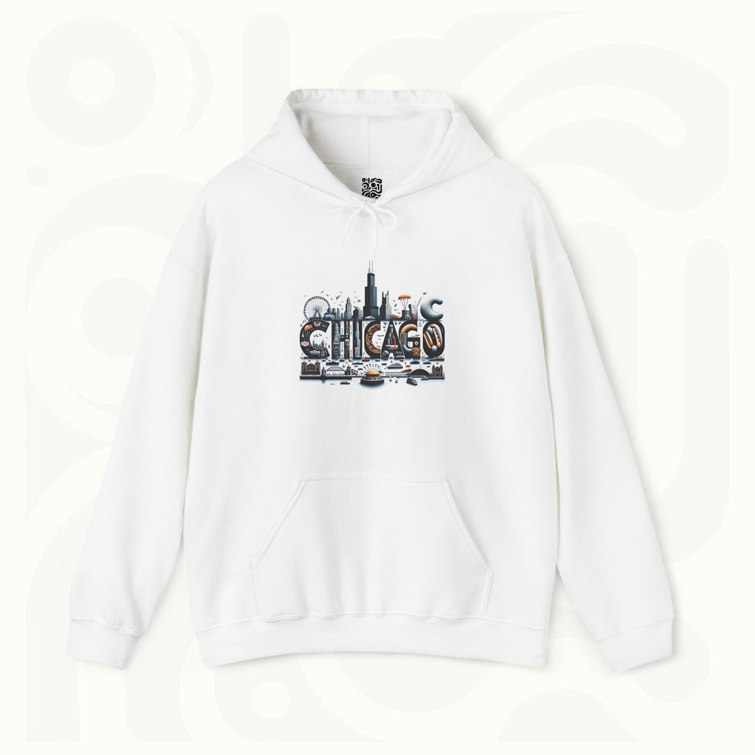 Unisex Chicago Hoodie Cozy Heavy Blend With Iconic City Skyline, Windy ...