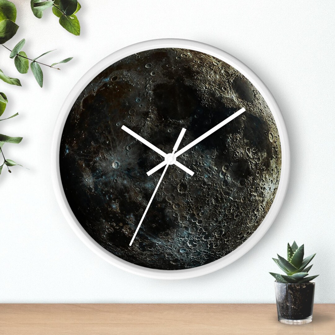 Moon Wall Clock - Lunar Decor, Astronomy Wall Clock, Unique Home Decor ...