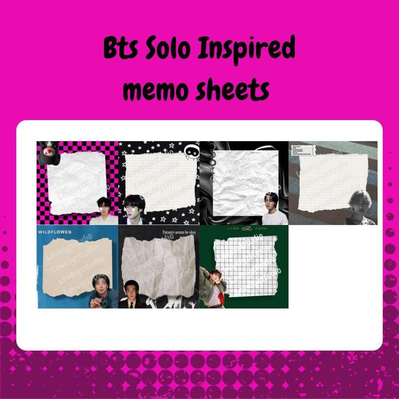 BTS Solo Inspired Loose Leaf Memo Notes | Kpop Stationary - Etsy