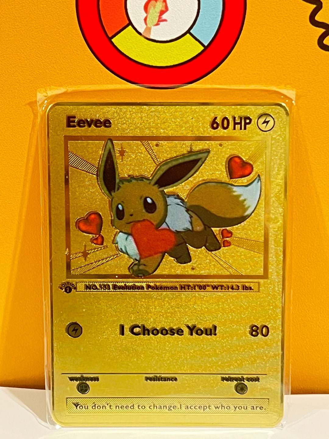 Eevee Love I Choose You Gold Metal Pokémon Card-collectible/gift ...