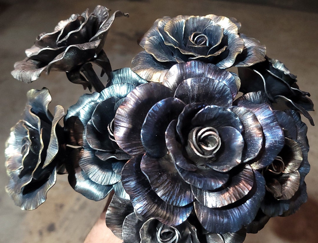 Hand Forged Rose - Etsy