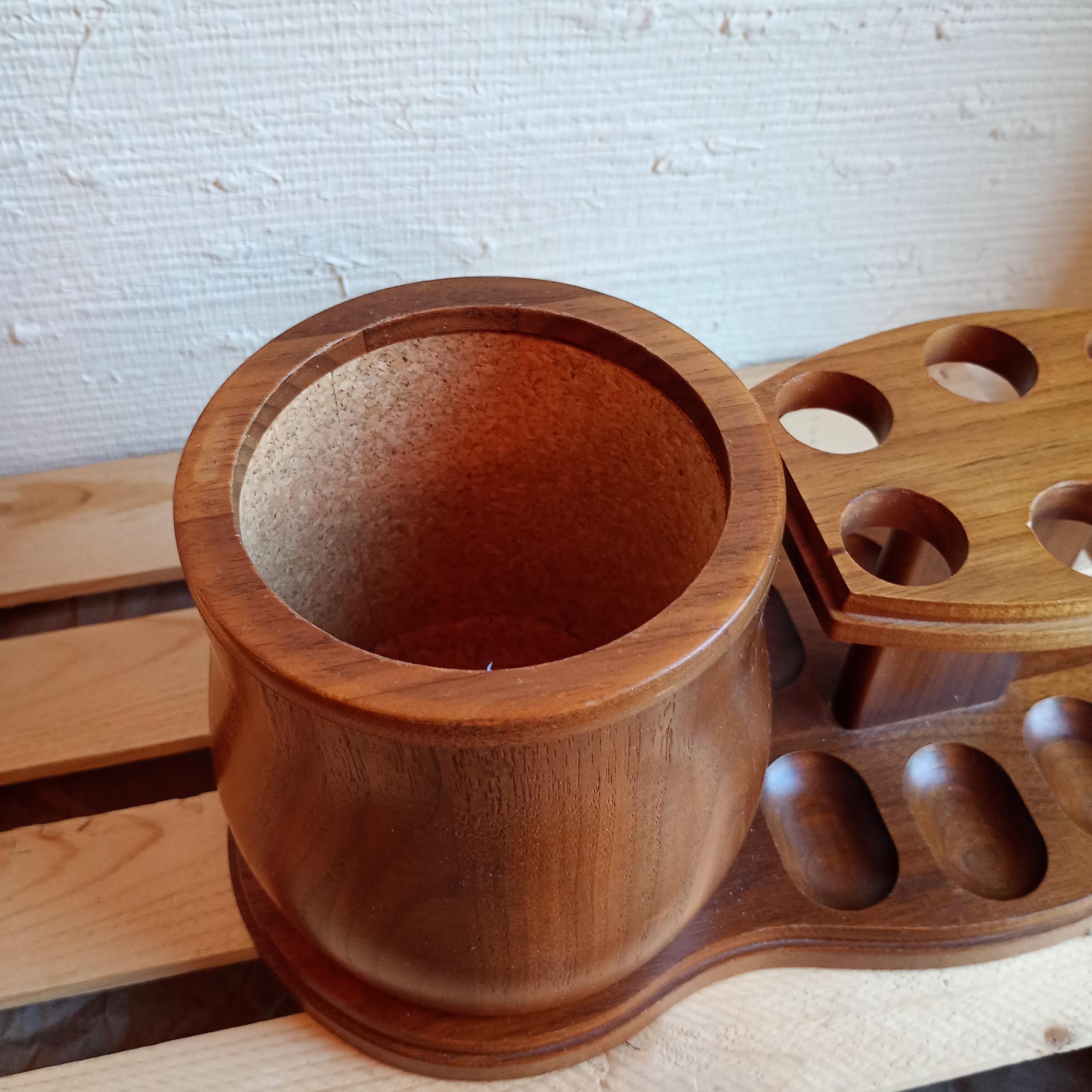 Vintage Wooden Tobacco Jar and Pipe Stand for 6 Pipes - Etsy