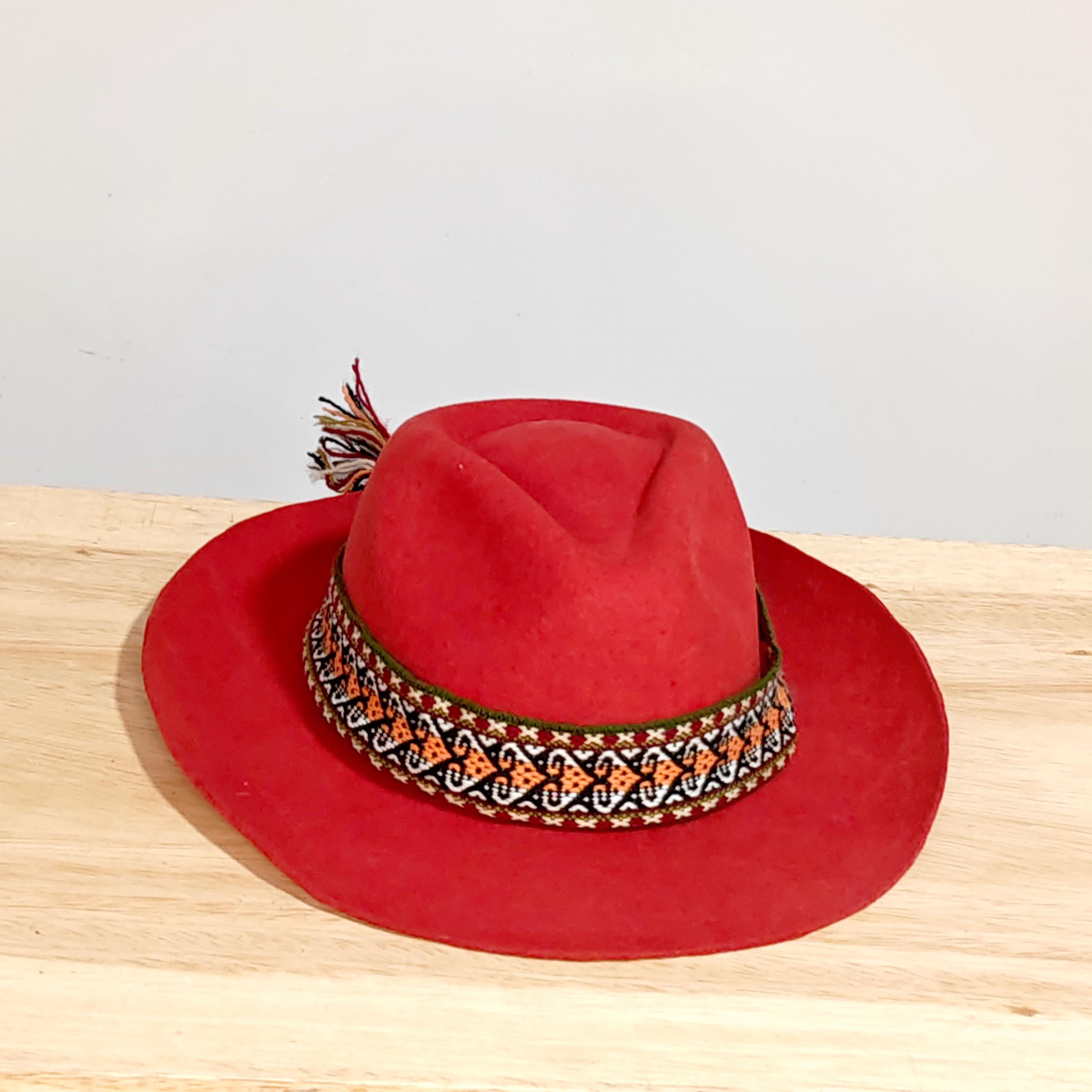 Brown Felt Fedora Hat: Peruvian Woven Band, Sustainable Wool - Etsy