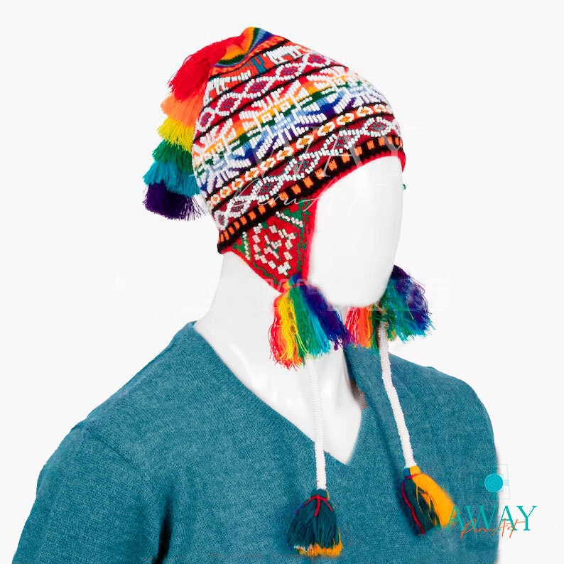 Handmade Beaded Peruvian Chullo: Colorful Winter Hat - Etsy