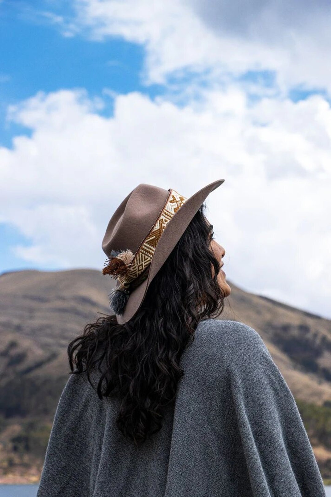 Grey Colored Andean Hat, Fedora Hat, Peruvian Artisan-made Hat, Felt ...