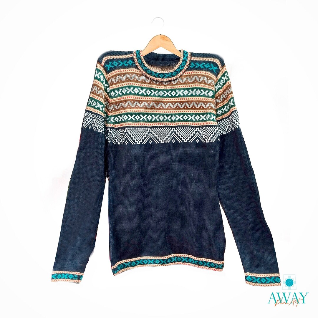 Blue Alpaca Sweater, Men Alpaca Sweater, Boho Sweater, Genuine Alpaca ...