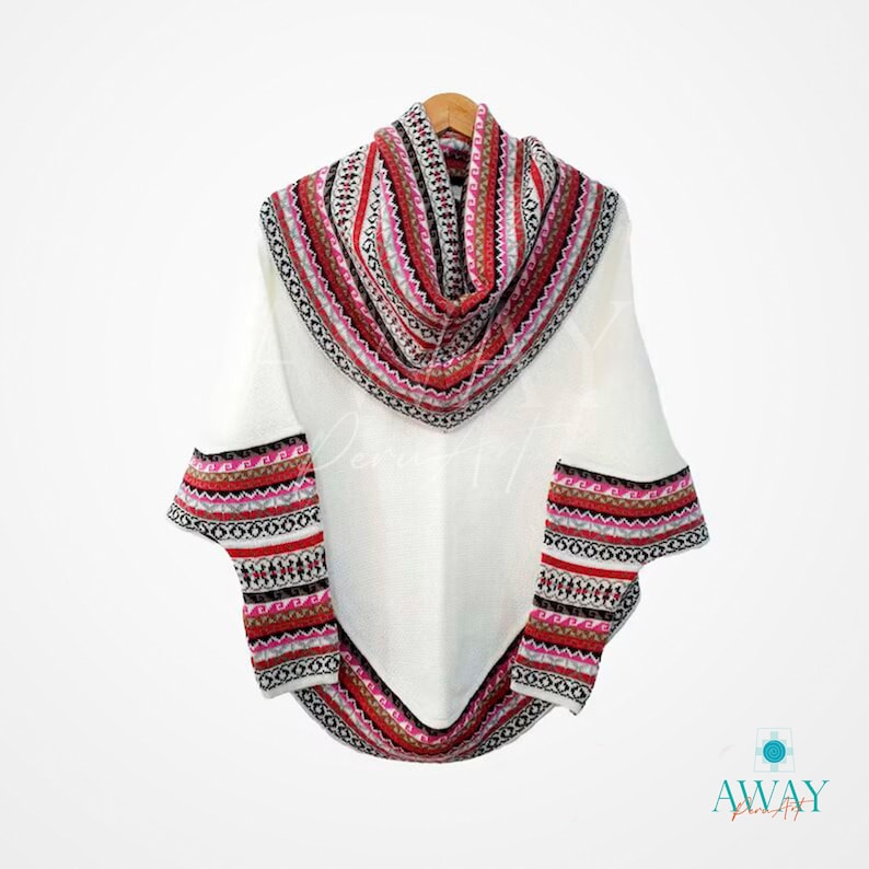 Black Knitted Turtleneck Poncho, Alpaca Poncho With Sleeves, Women's ...