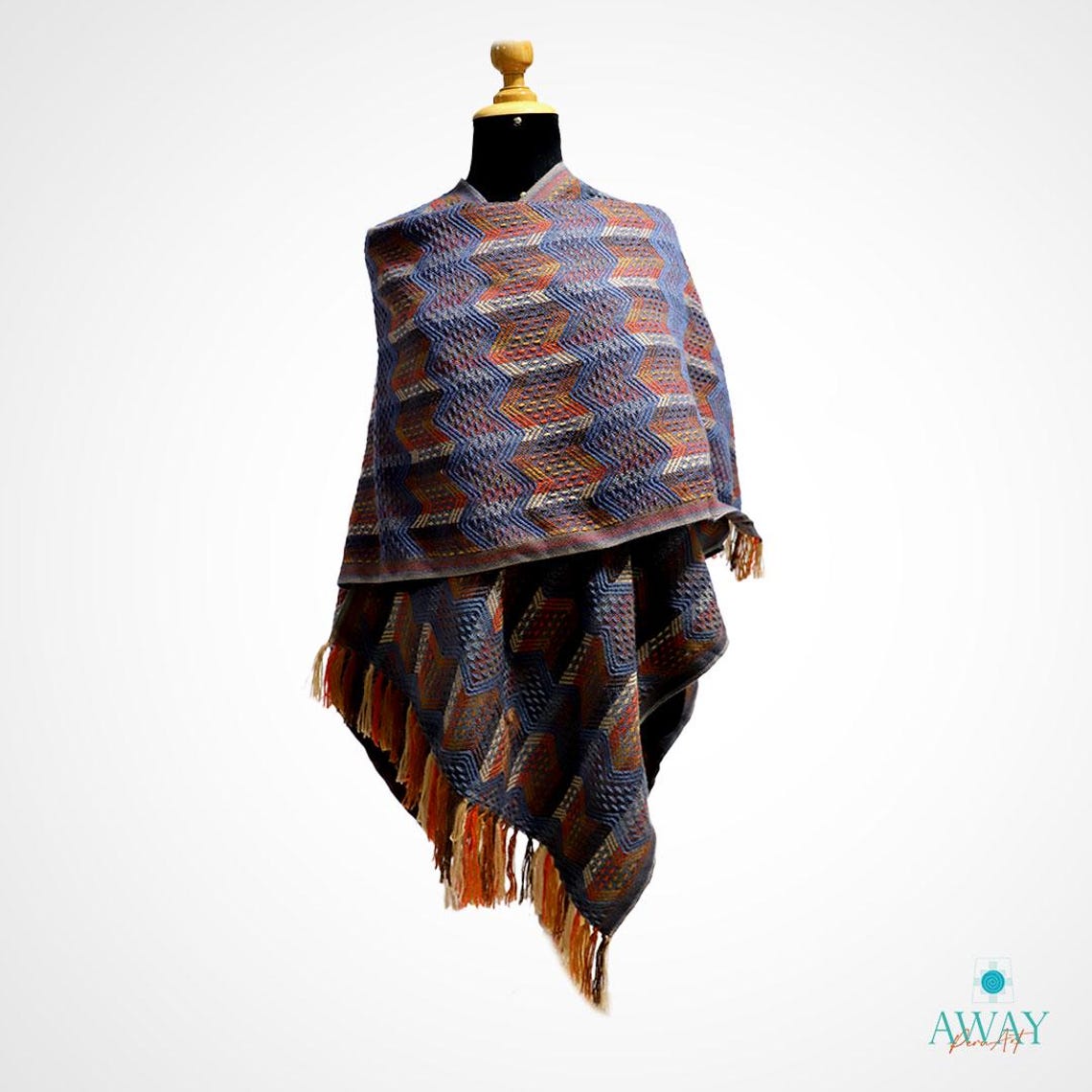Alpaca Wool Cape: Unisex Inca Geometric Ruana Shawl - Etsy
