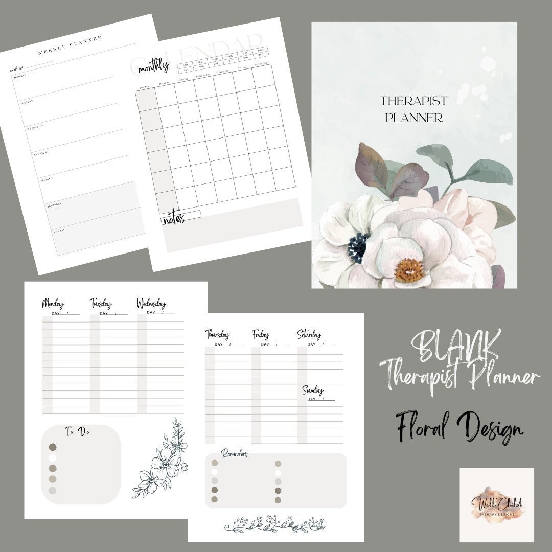 BLANK Therapist Planner *digital Download* - Etsy