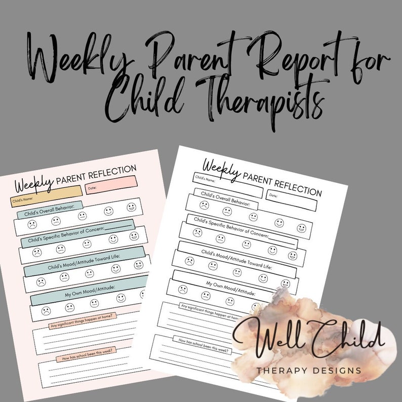 Weekly Parent Report Form - for Child Therapists - Etsy