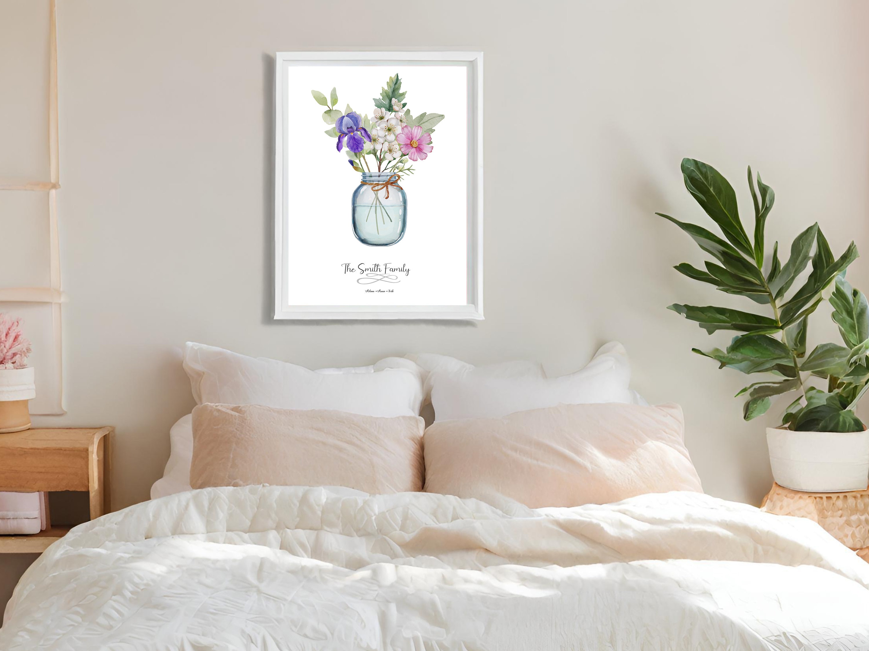 Birth Month Flower Watercolor Personalized Digital Download of Birthday ...