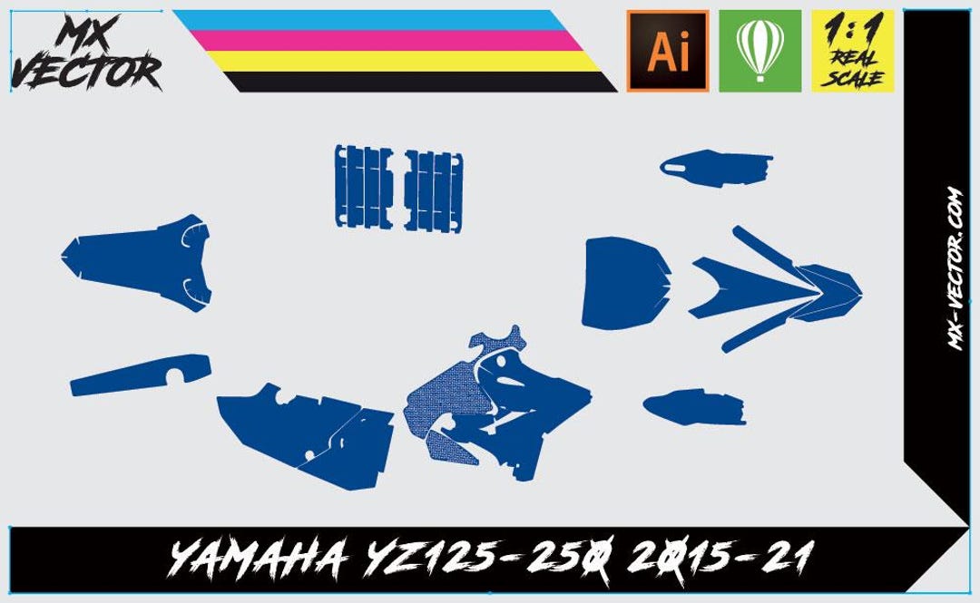 Yamaha YZ125 - YZ250 2015-21 Vector Template - Etsy