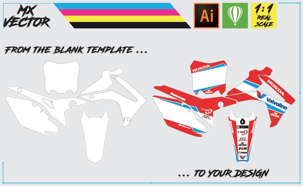 Honda CRF110 2013-18 Vector Template - Etsy